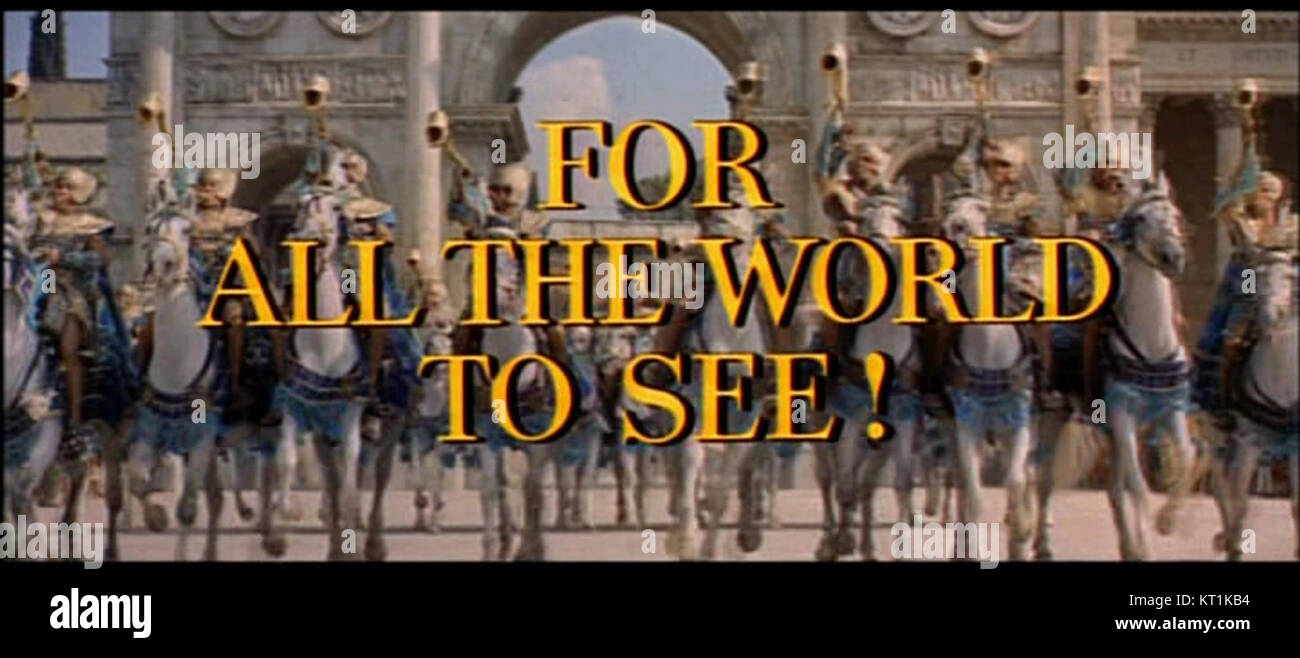 This 1963 screenshot from the film *Cleopatra* showcases a trailer ...