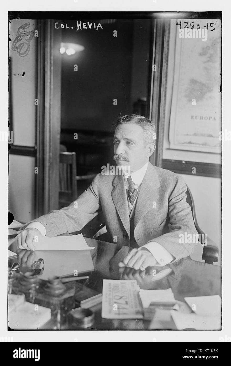 Colonel Hevia, a military figure, is pictured in this portrait. The ...