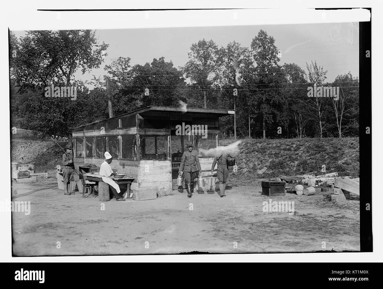 This image depicts a cooking post located on an aqueduct, showing the ...