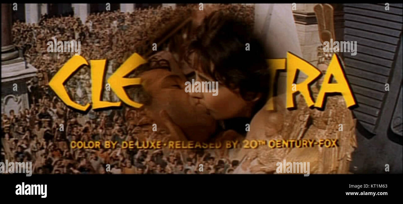 A screenshot from the 1963 film 'Cleopatra,' capturing a dramatic ...