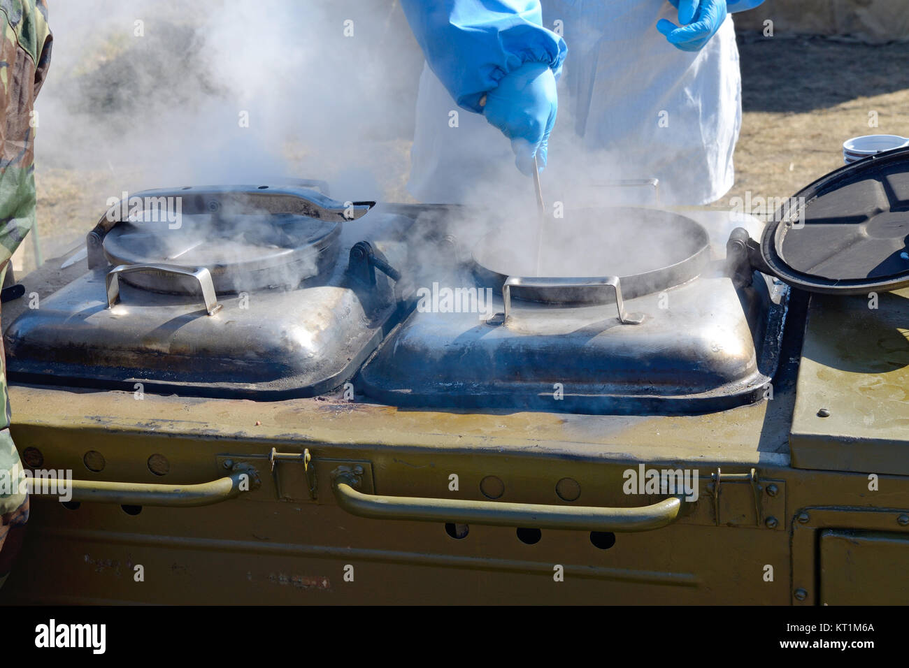 Field kitchen during the war gave the soldiers a warm meal Stock Photo ...