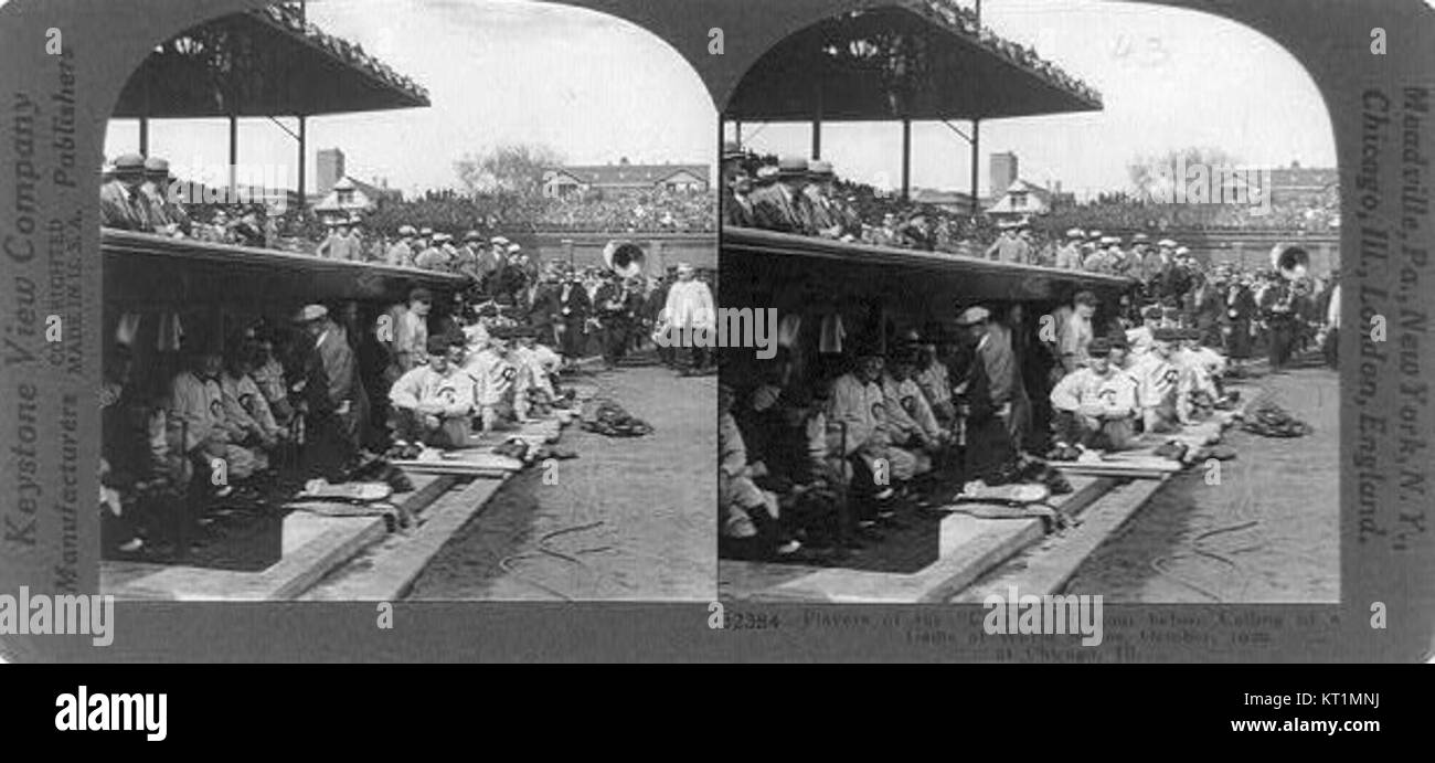 This historical image shows the Cubs dugout during the 1929 World ...