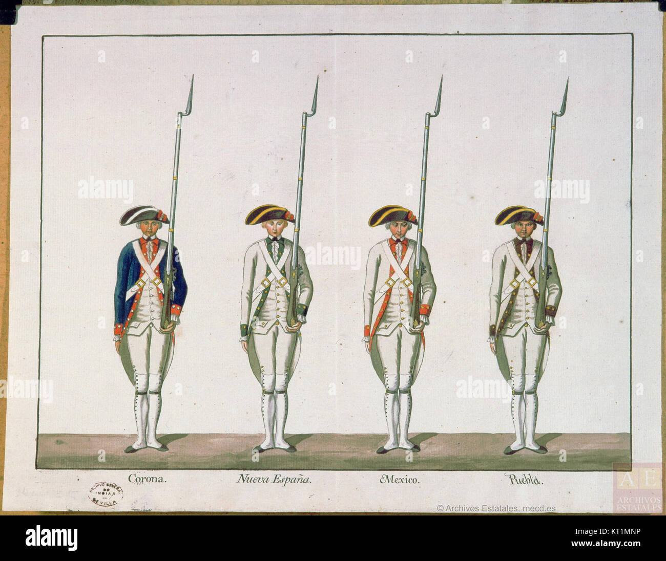 This image shows four uniform designs for the new Fixed Infantry ...