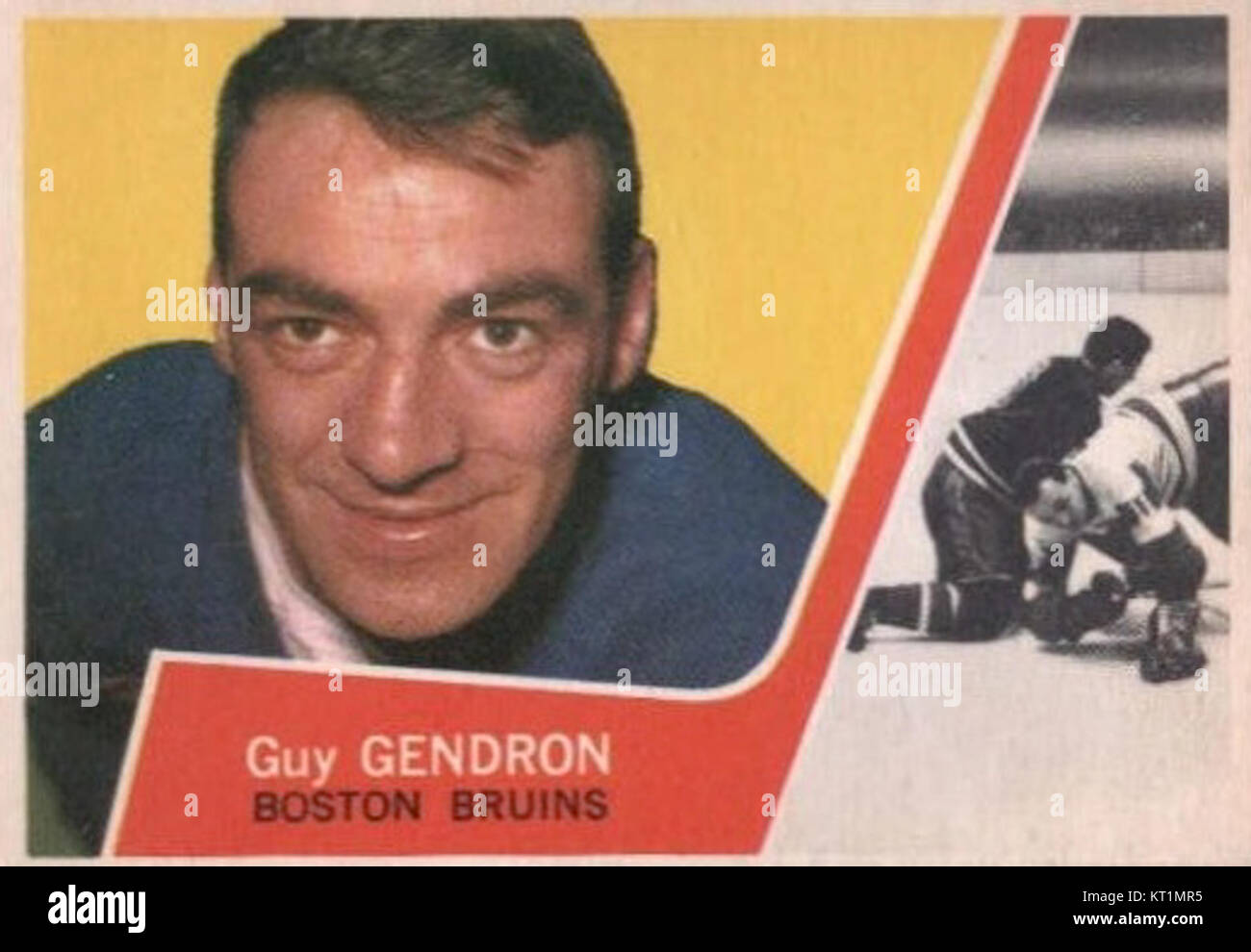 This card from the 1963 Topps set features Jean-Guy Gendron, a ...
