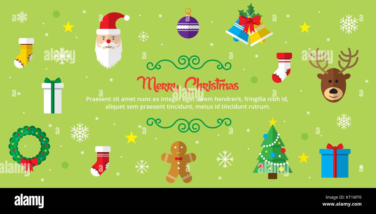 Set of christmas icons in internet banner in vector illustration. Icon ...