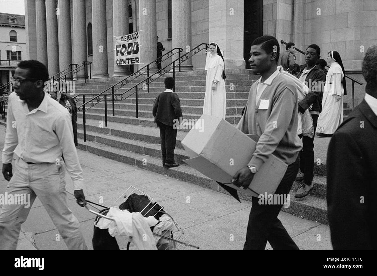 After the D.C. riots, a food distribution center was set up to provide ...