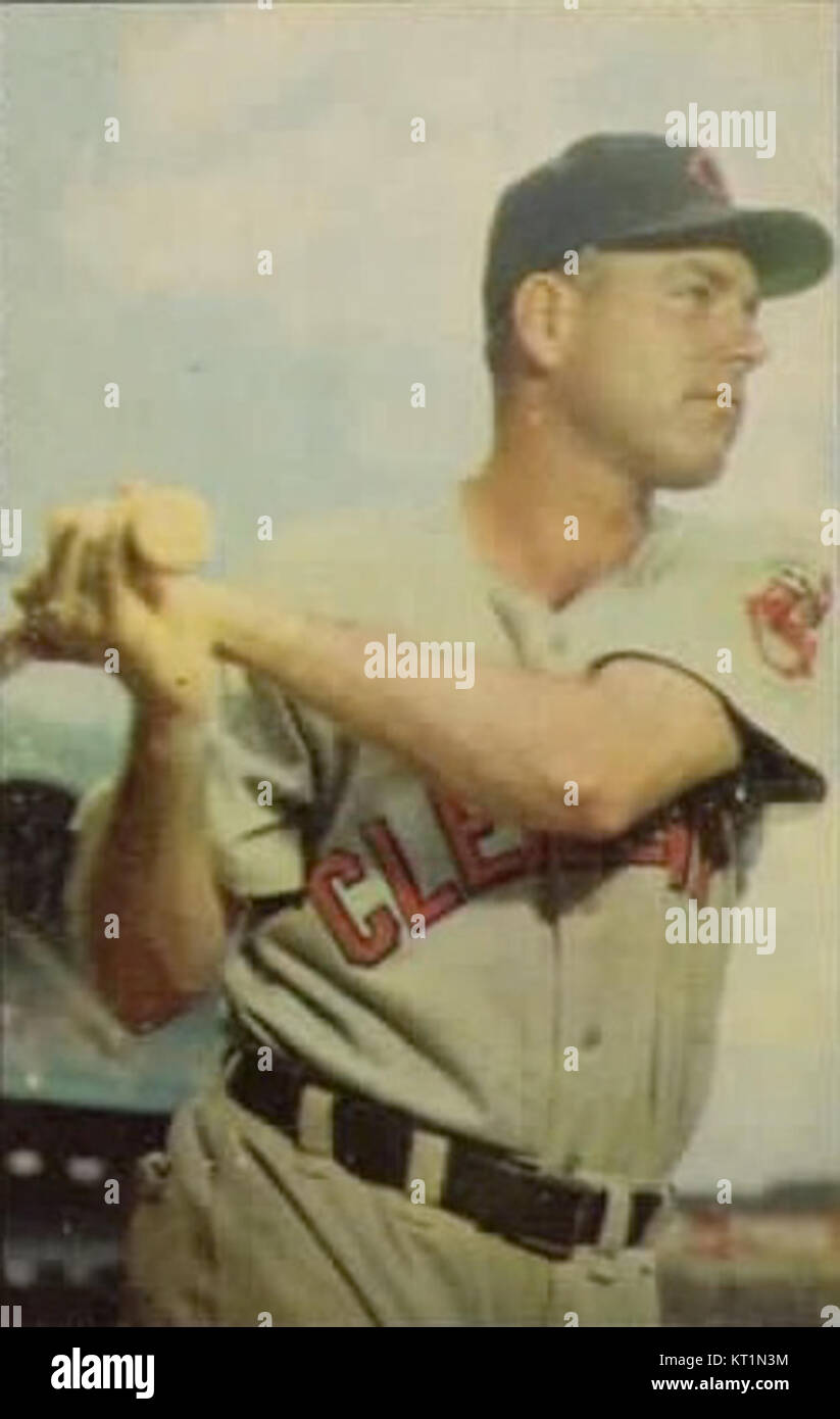 Dale Mitchell, an American baseball player, is depicted in a 1953 ...