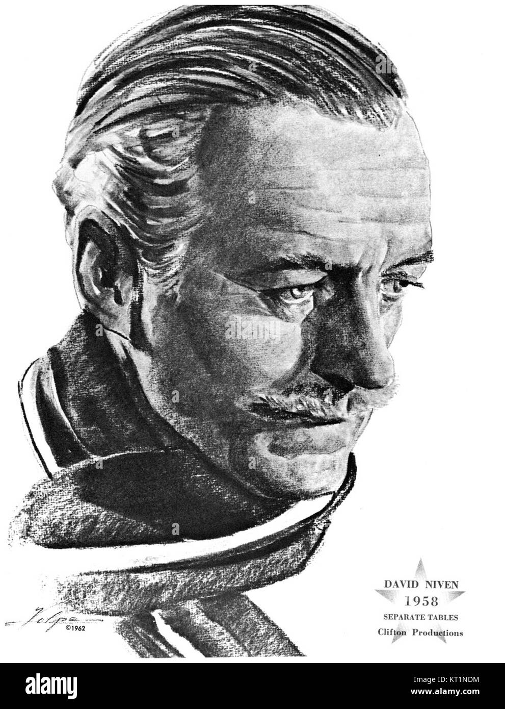 David Niven, a renowned English actor, seen here in 1958, was known for ...