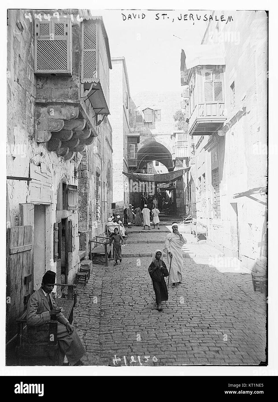 A view of David Street in Jerusalem, showcasing the vibrant street life ...