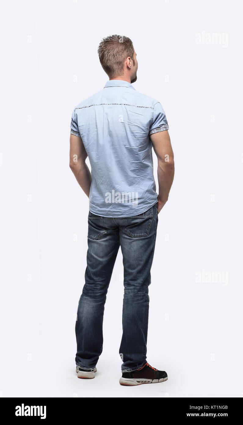 rear view.ambitious man looking forward Stock Photo - Alamy