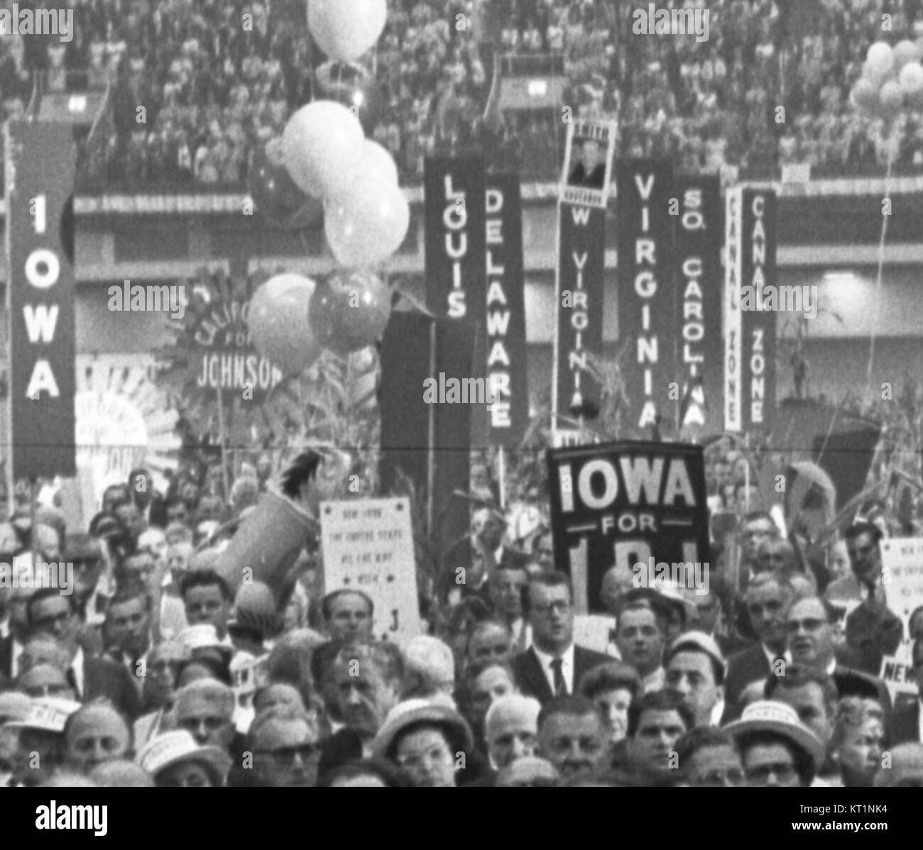 Delegates on the floor at the 1964 democratic national convention Black ...