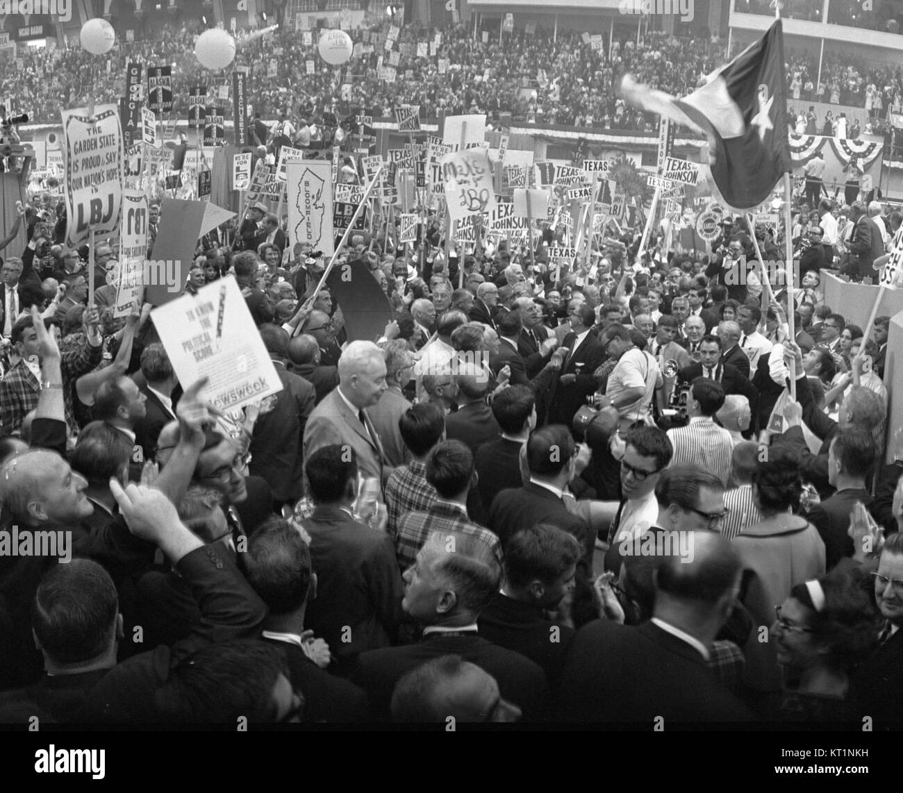 This image captures delegates during the 1964 Democratic National ...