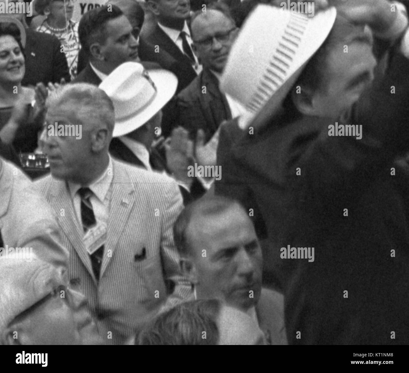 Delegates on the floor at the 1964 democratic national convention hi ...