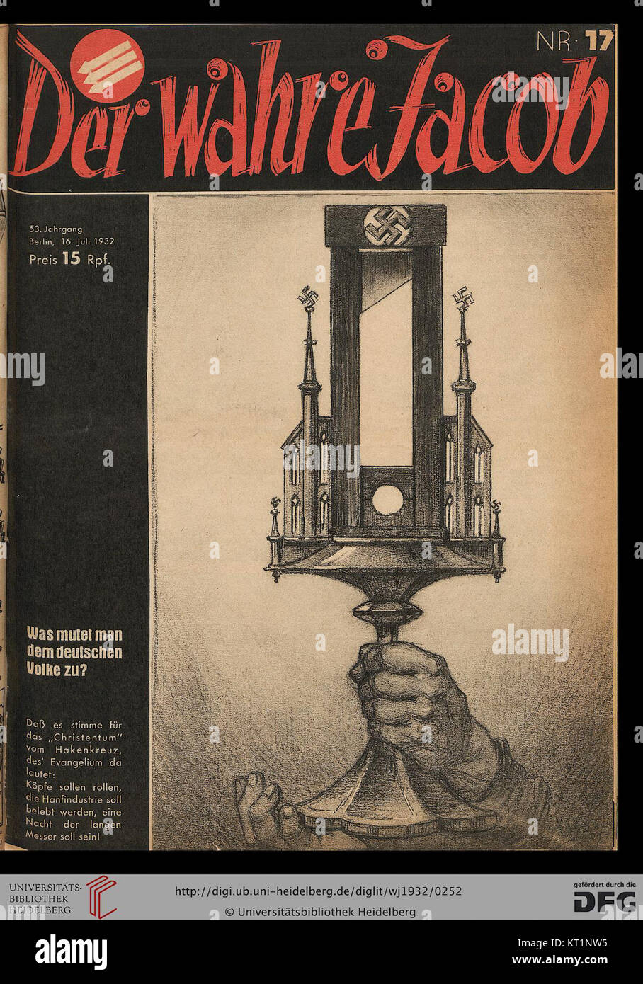 The title page of 'Der Wahre Jacob' magazine, issue number 17 ...