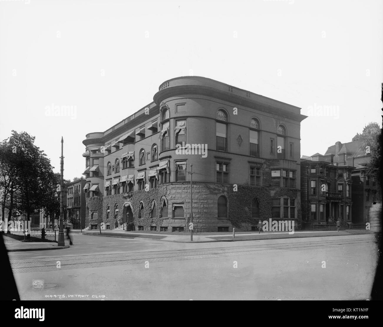 A historical image of the Detroit Club, an exclusive social club ...