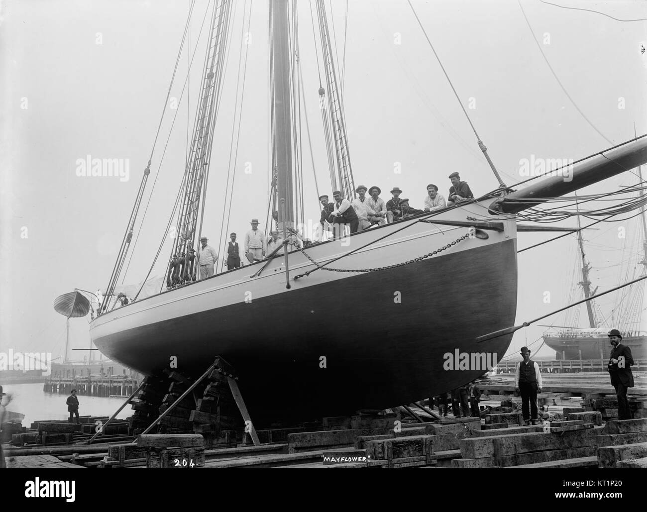 The Mayflower, as depicted by JS Johnston, is an iconic symbol of early ...