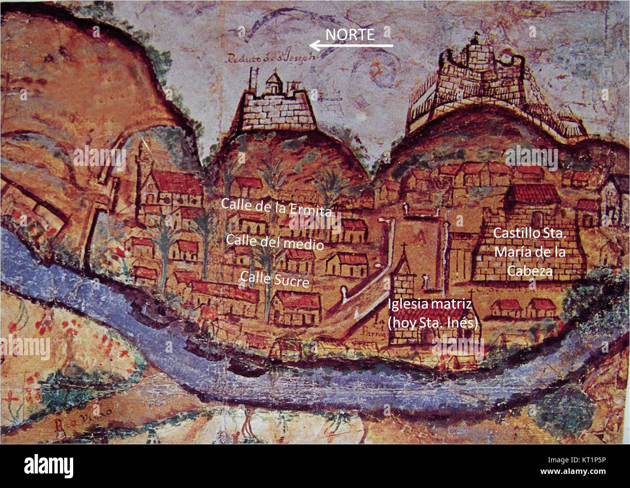 A 17th-century drawing from Cumaná, Venezuela, representing the ...