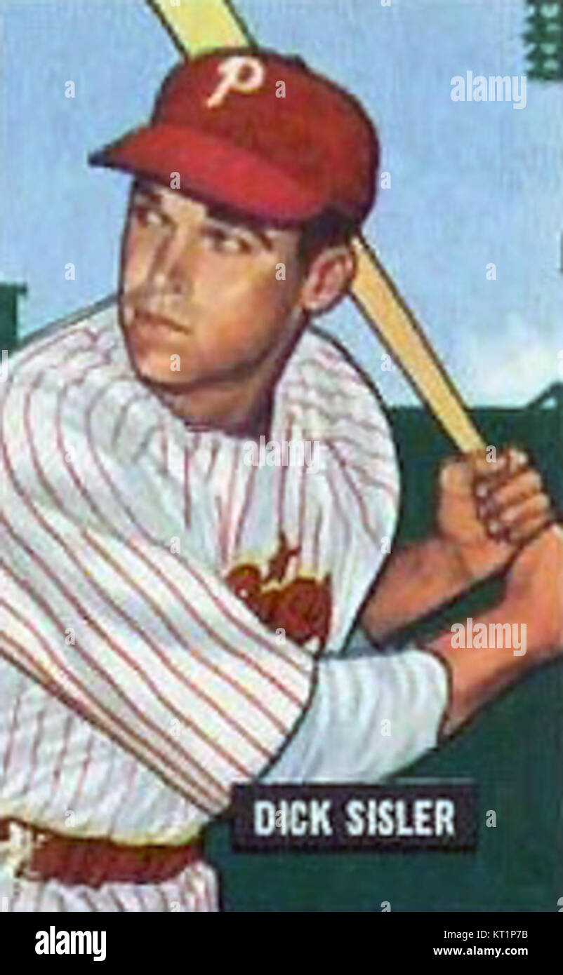The Dick Sisler Bowman card features the famous baseball player Dick ...