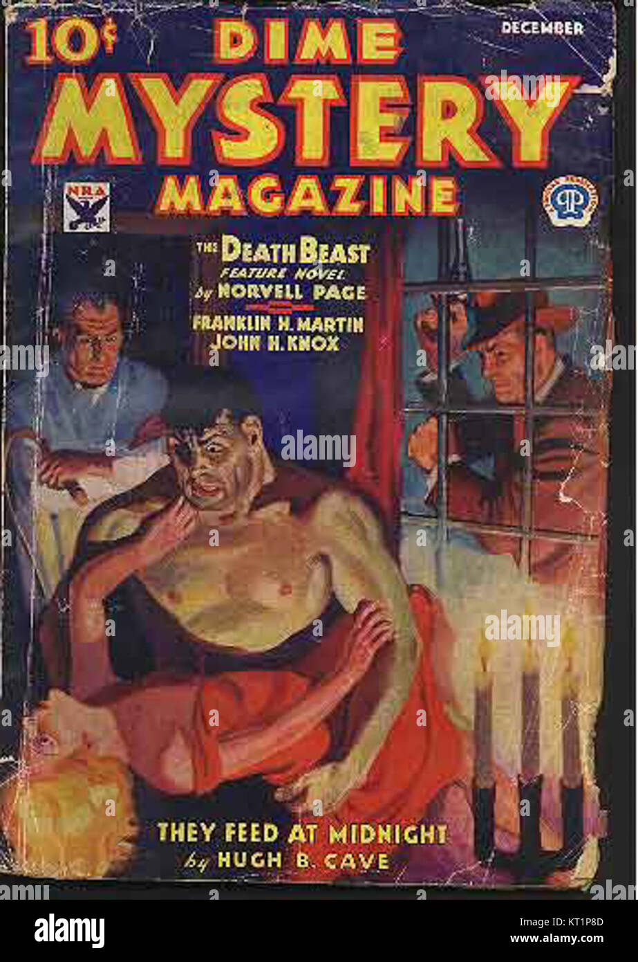 This cover of *Dime Mystery Magazine* from December 1933 features a ...
