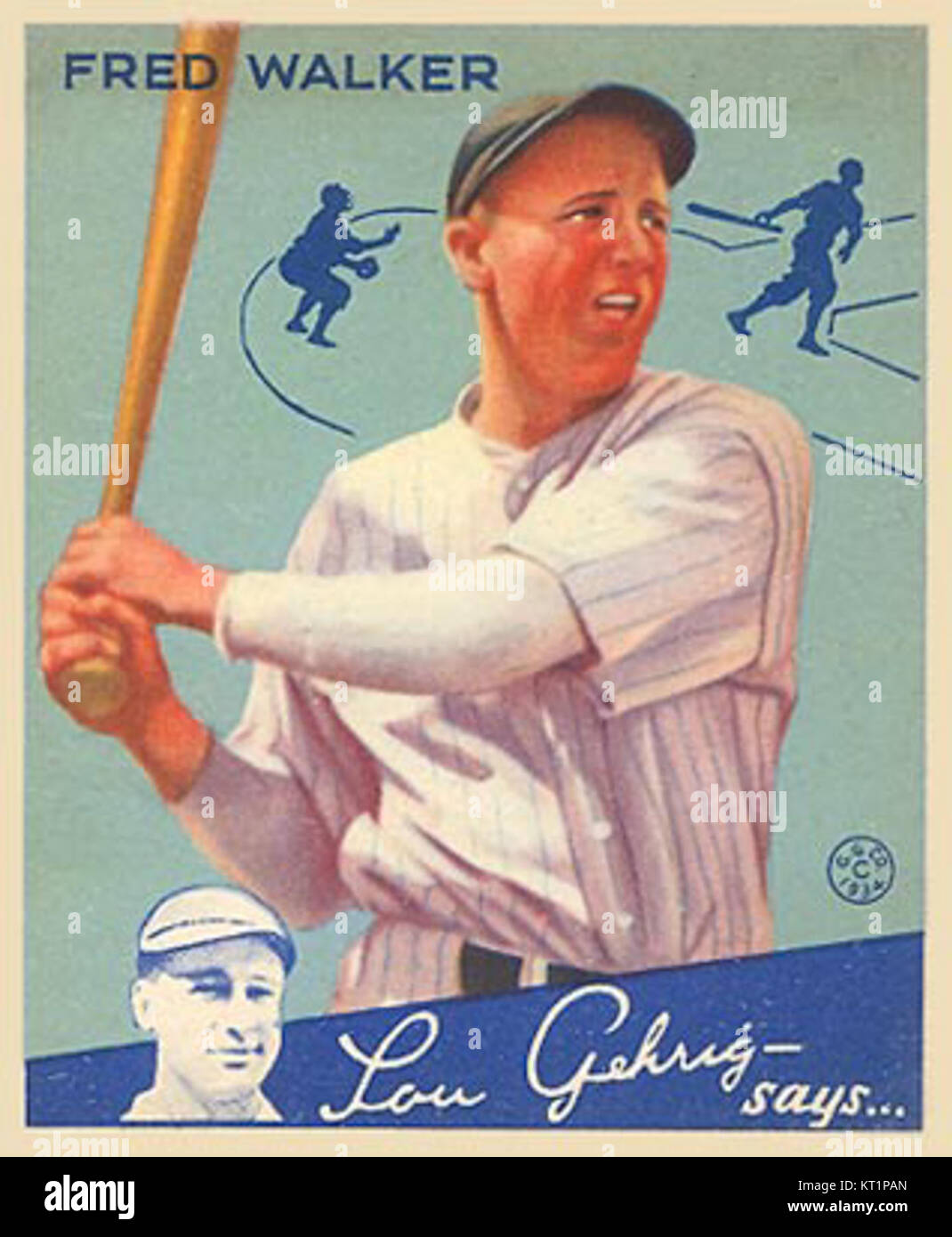 A collectible card featuring baseball player Dixie Walker, produced by ...