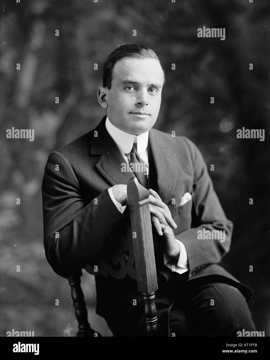 This cropped photograph captures the iconic actor Douglas Fairbanks ...