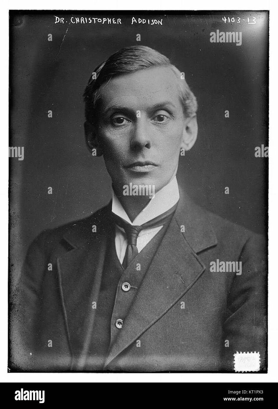 Portrait of Dr. Christopher Addison, a British physician and politician ...