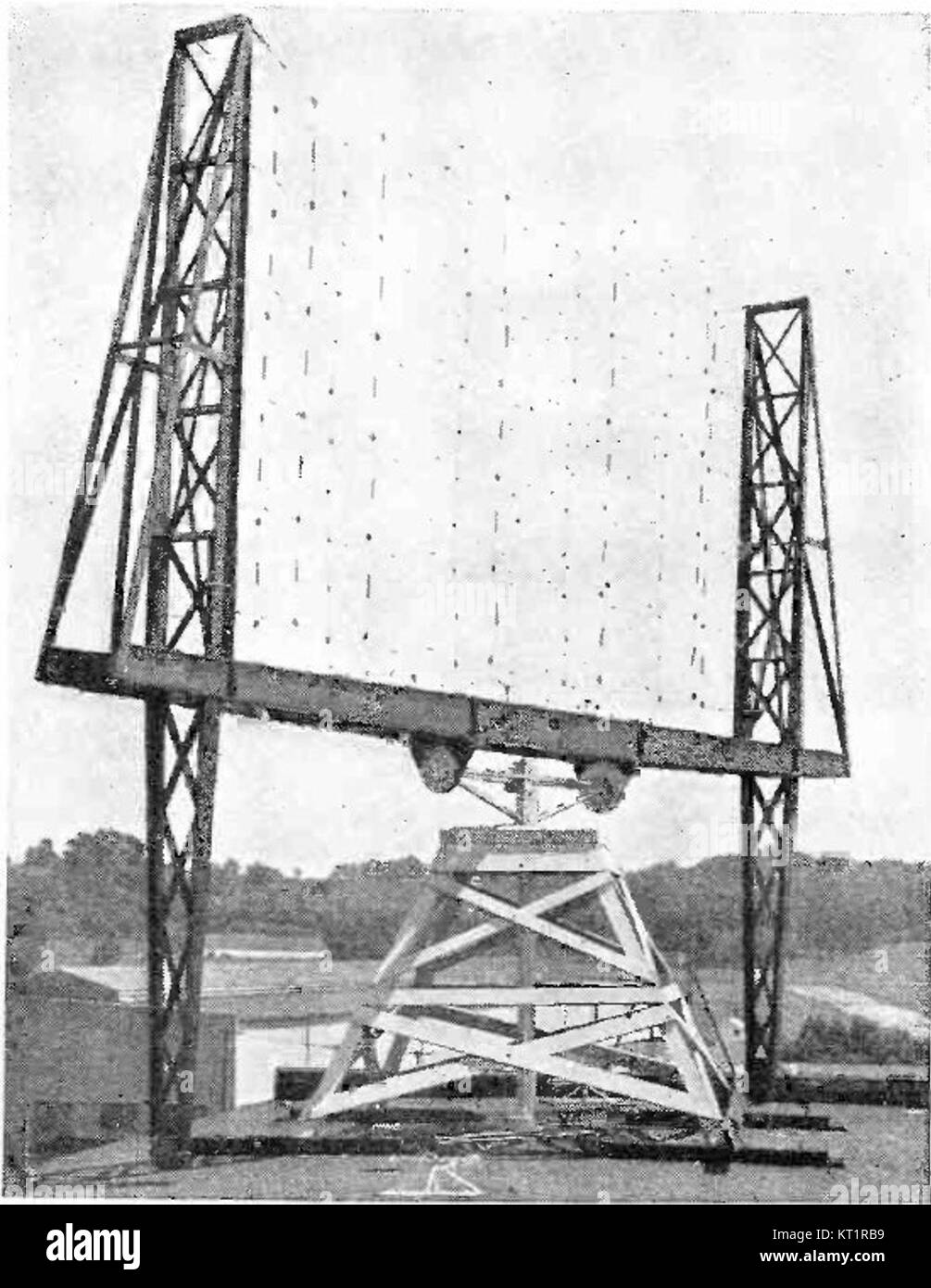 The early radar antenna, developed at the US Naval Research Laboratory ...