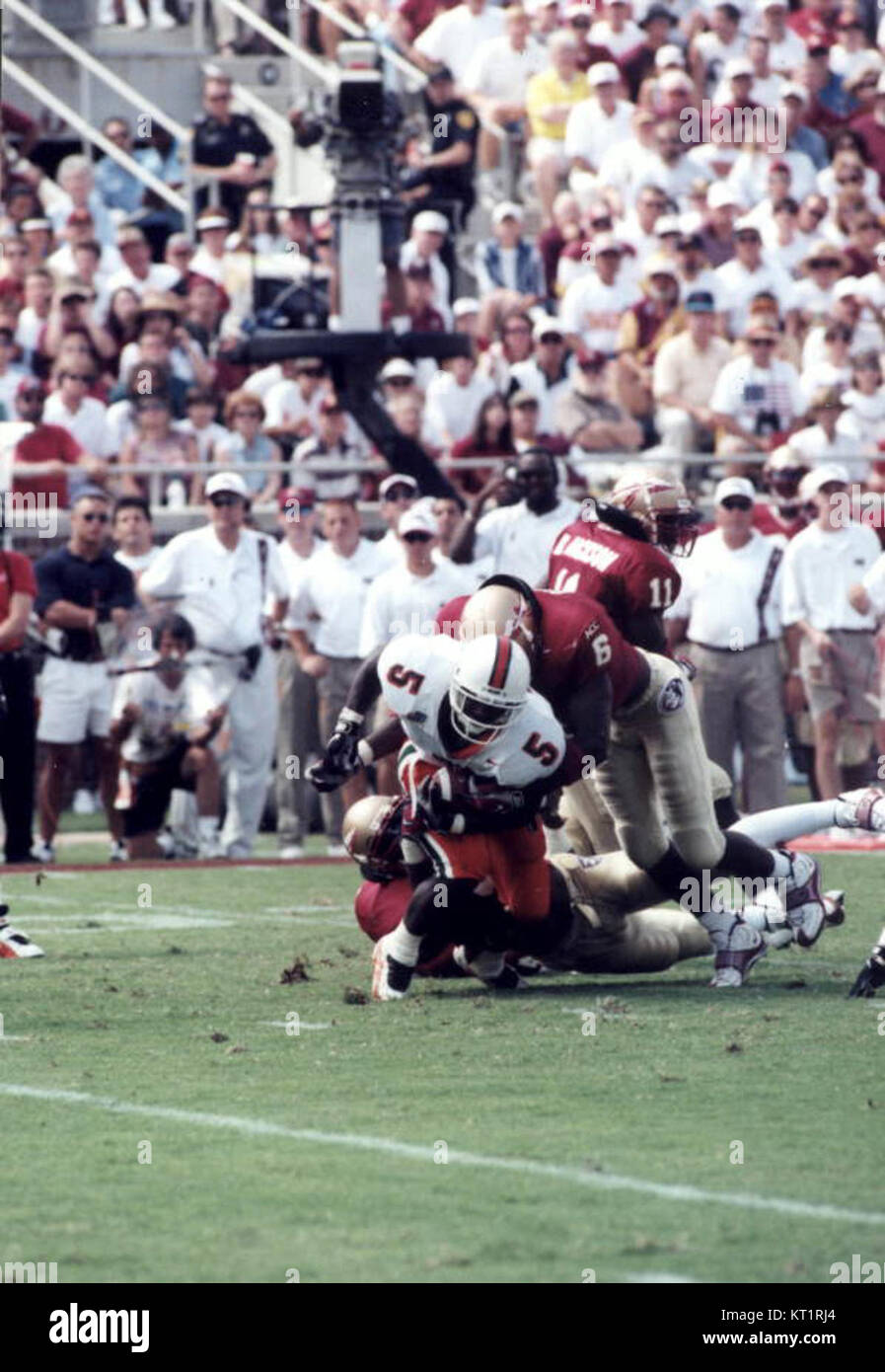 Edgerrin James, a running back for the University of Miami, is shown ...