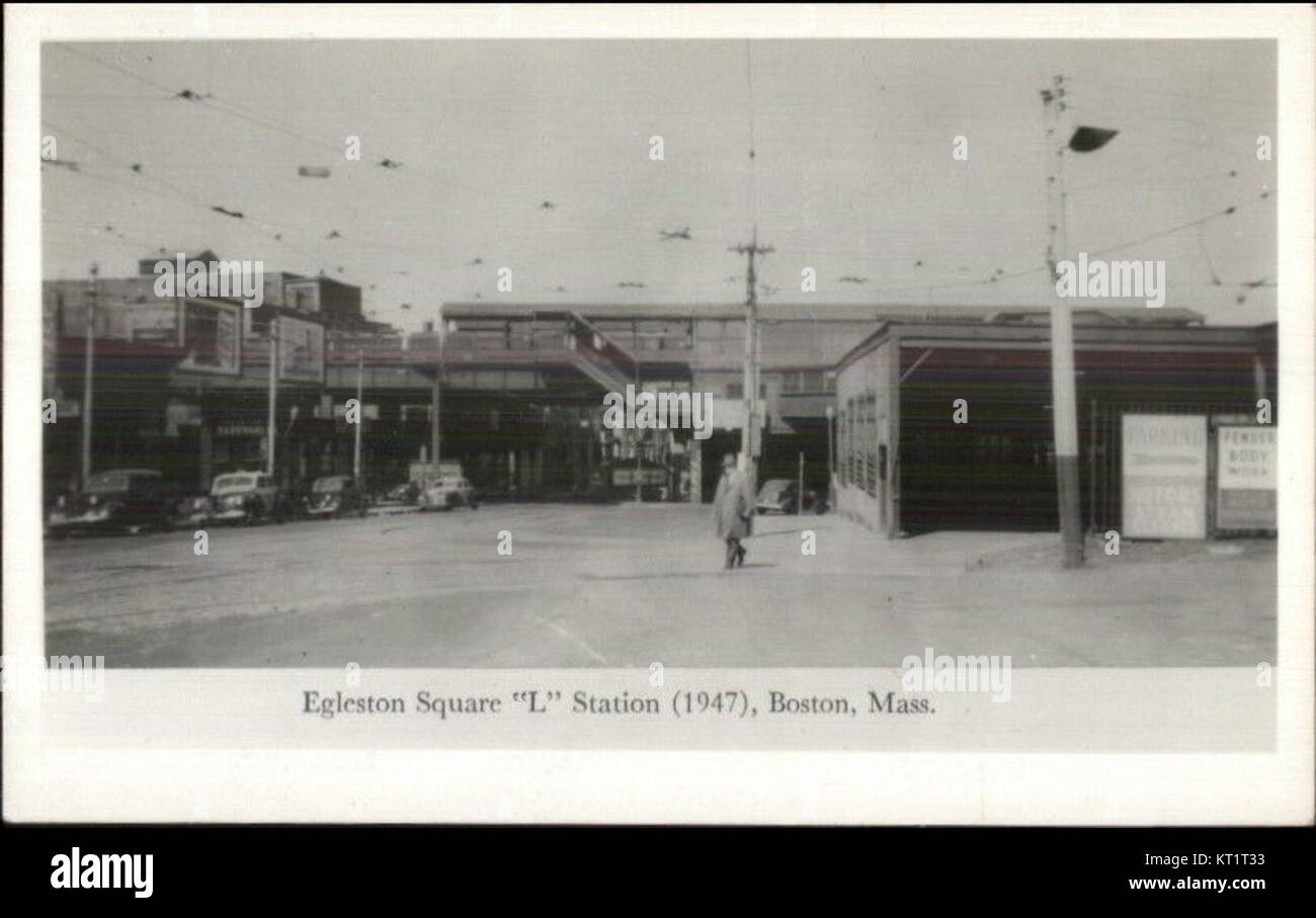 This 1947 postcard features Egleston Square Station, a historic ...