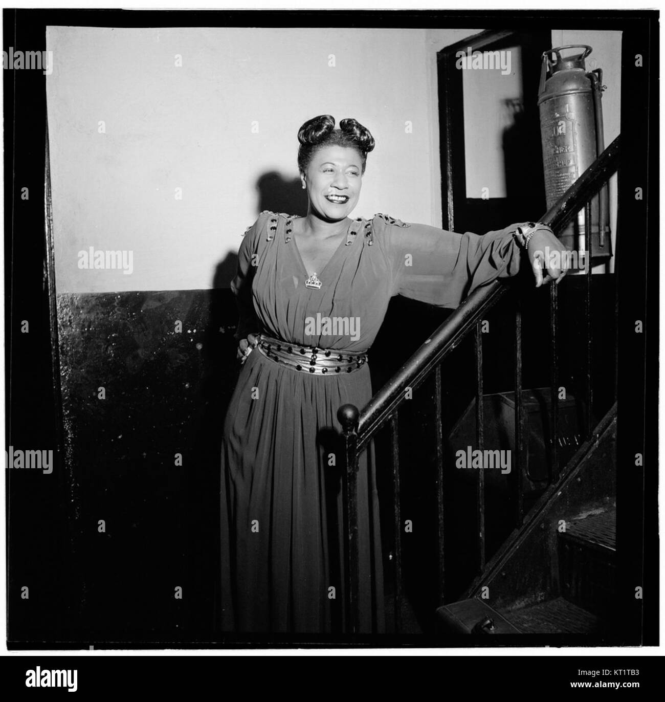 This photograph captures Ella Fitzgerald, the legendary jazz singer ...