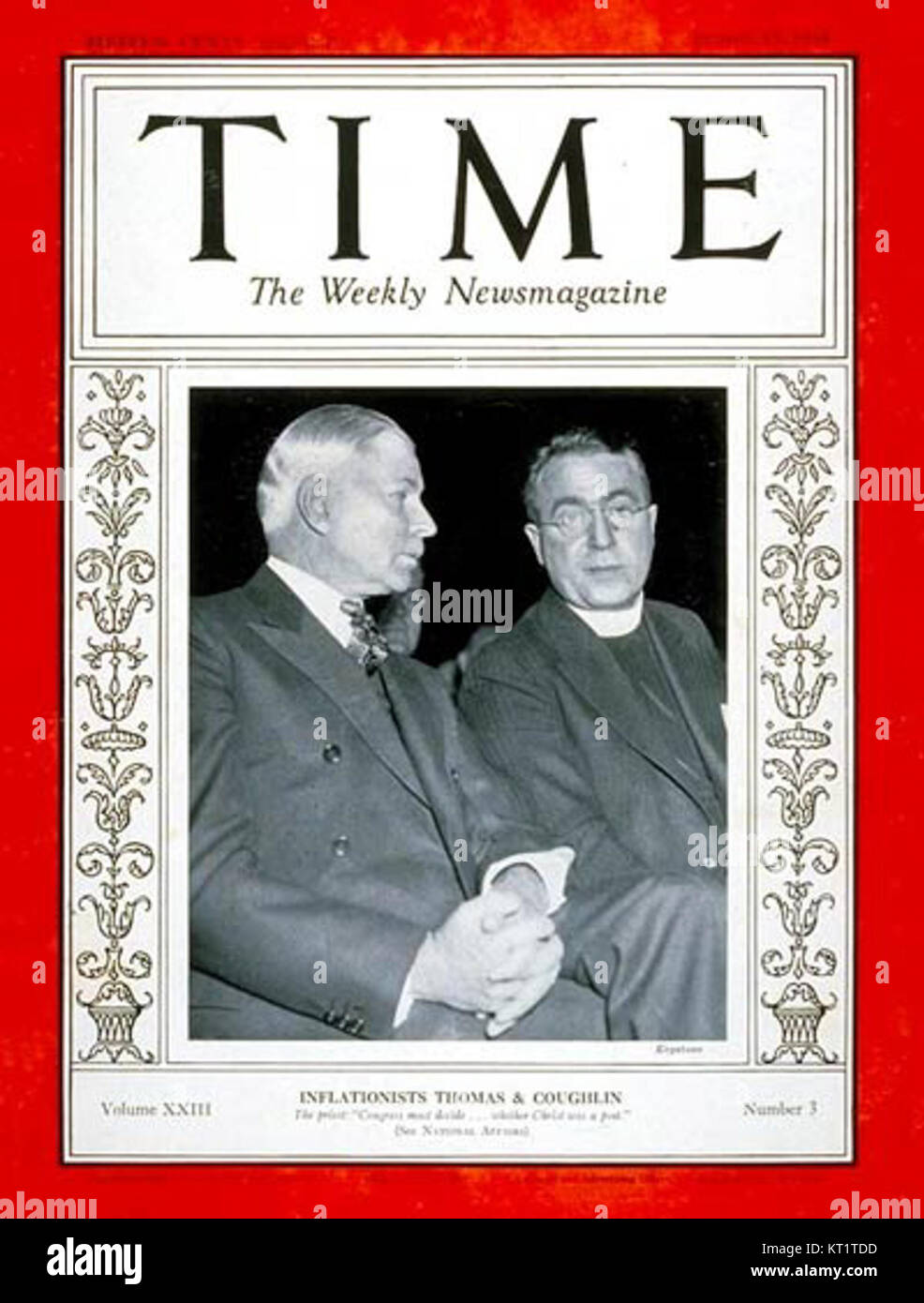 This 1934 cover of Time magazine features Elmer Thomas and Charles ...