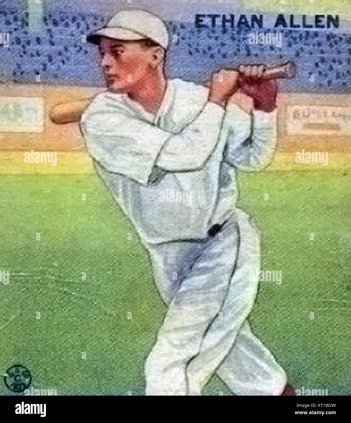 This is an Ethan Allen baseball card, featuring the professional ...