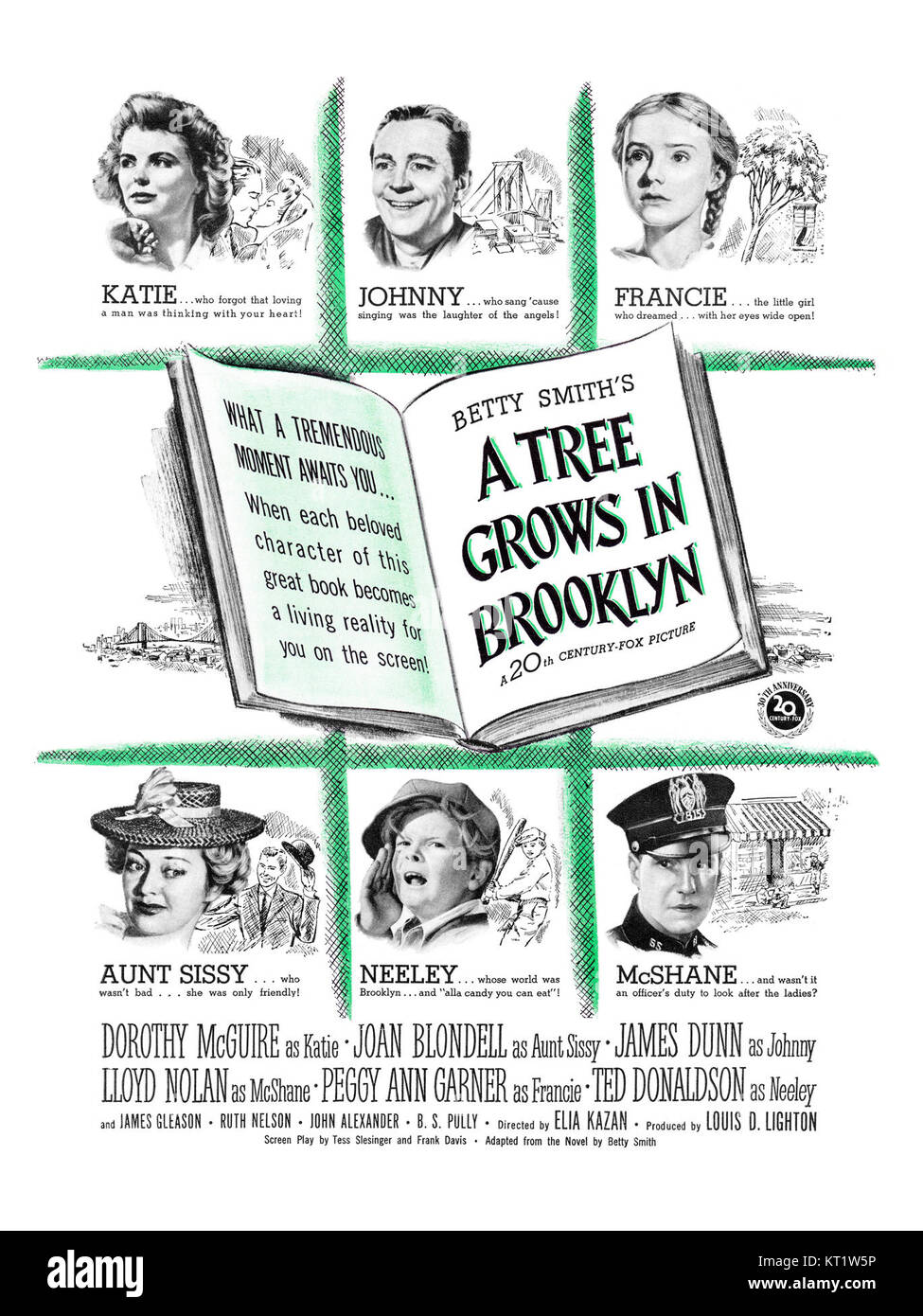 An advertisement for the 1945 film 'A Tree Grows in Brooklyn,' which ...
