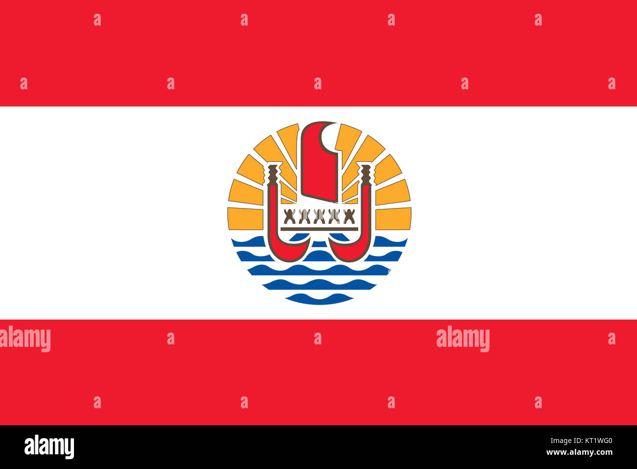 National flag of French Polynesia Stock Photo - Alamy