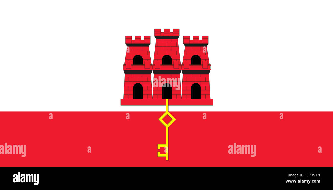National flag of Gibraltar Stock Photo - Alamy