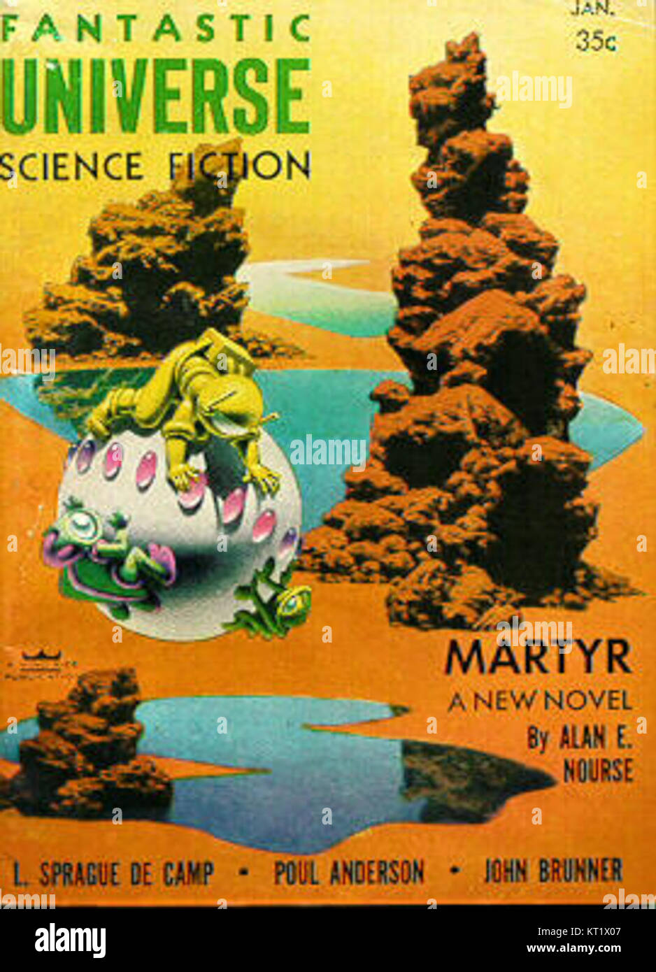 Fantastic Universe, a 1957 science fiction magazine, featured forward ...
