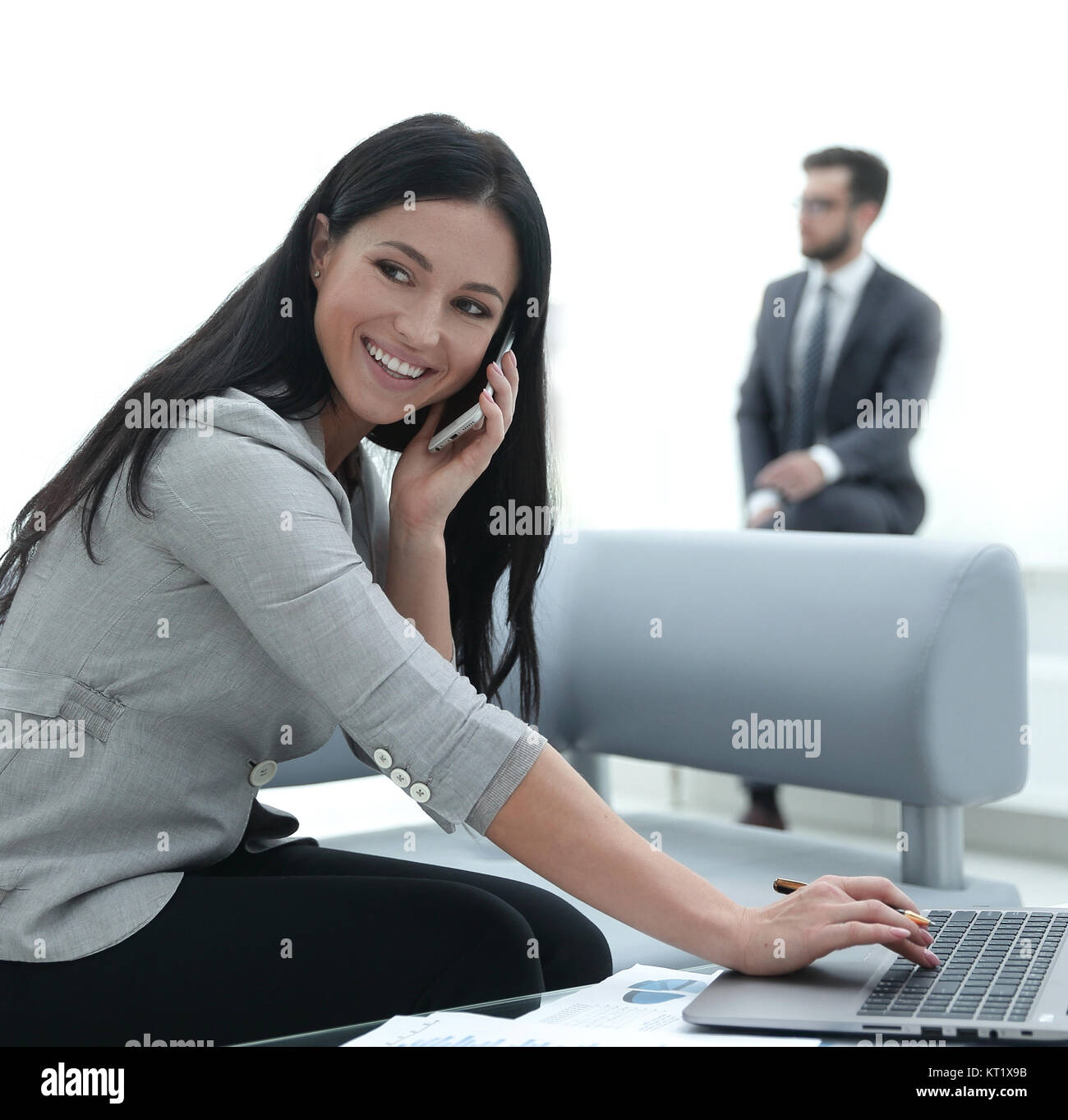 Woman assistant at her workplace Stock Photo - Alamy