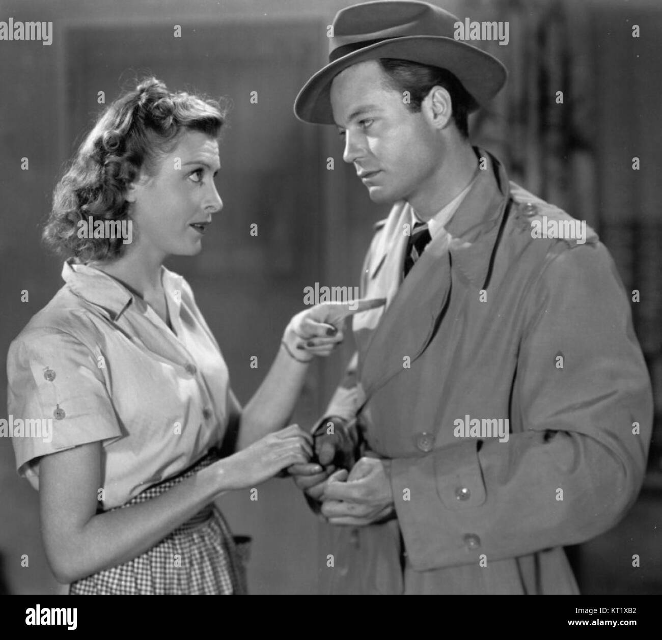 Stills from the 1947 film 'Fear in the Night', depicting scenes of ...