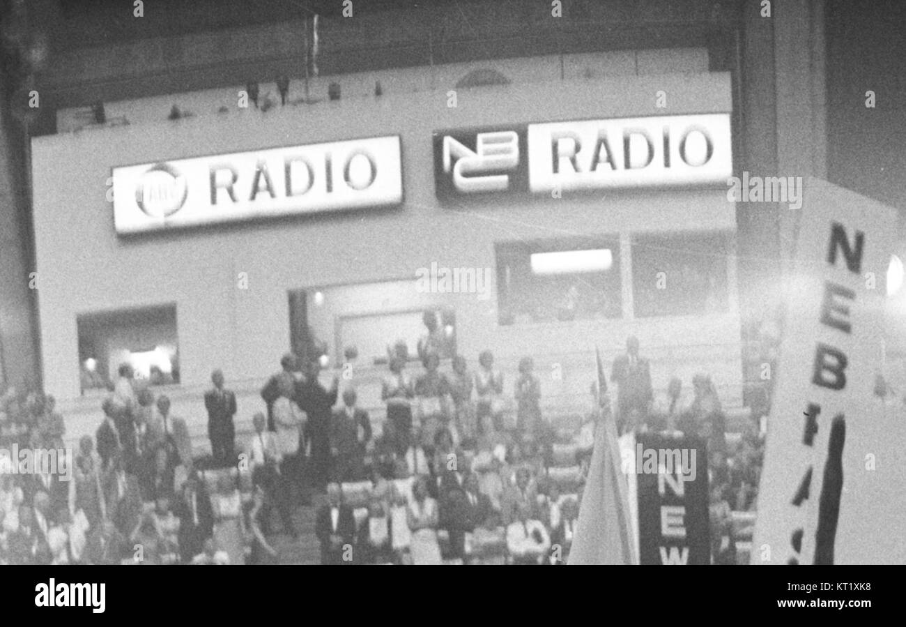 The ABC and NBC radio booths at the 1964 Democratic National Convention ...