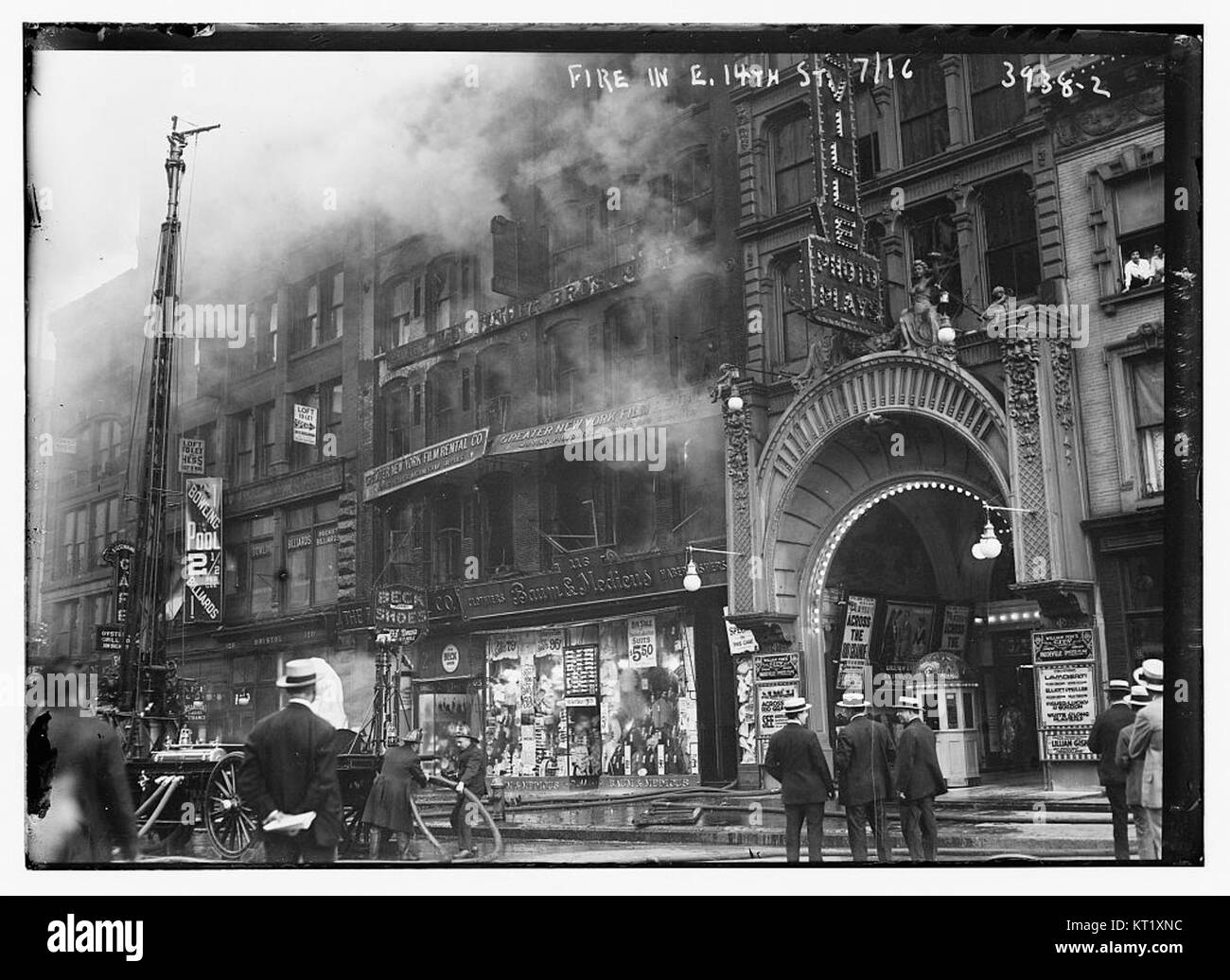 This image depicts a fire on East 14th Street, showcasing the severity ...