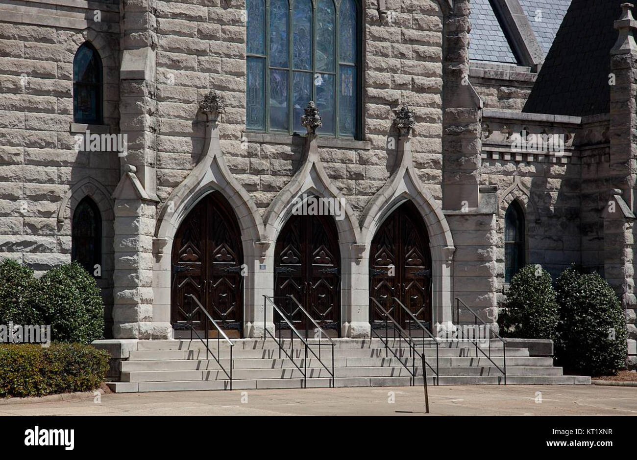 This photograph depicts the First Baptist Church in Selma, Alabama ...