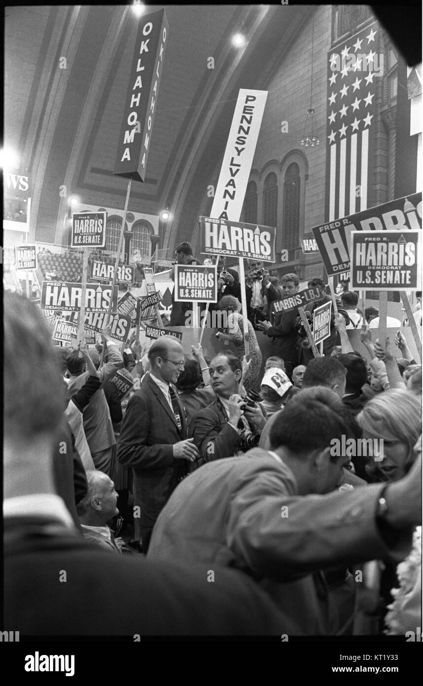 A photograph of the floor at the 1964 Democratic National Convention ...