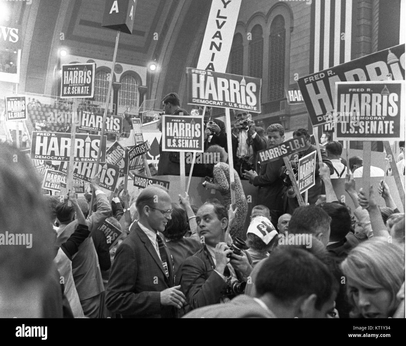 This image captures the floor of the 1964 Democratic National ...