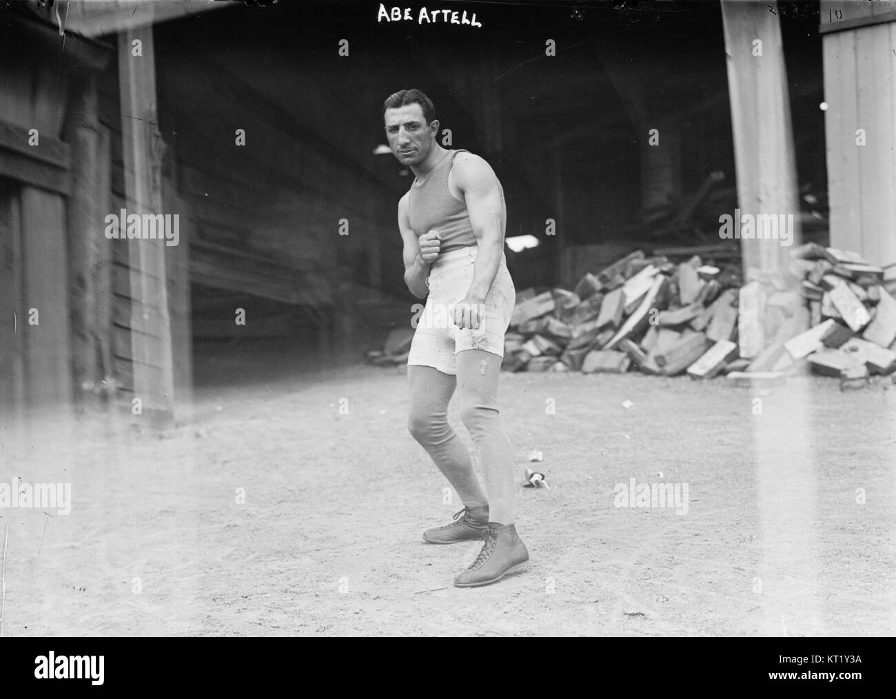A historical photograph of Abe Attell, a well-known American boxer ...