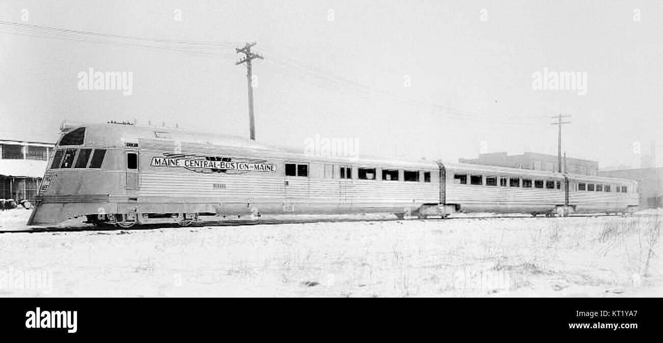 The Flying Yankee, a Budd Rail Diesel Car, is captured in this 1935 ...