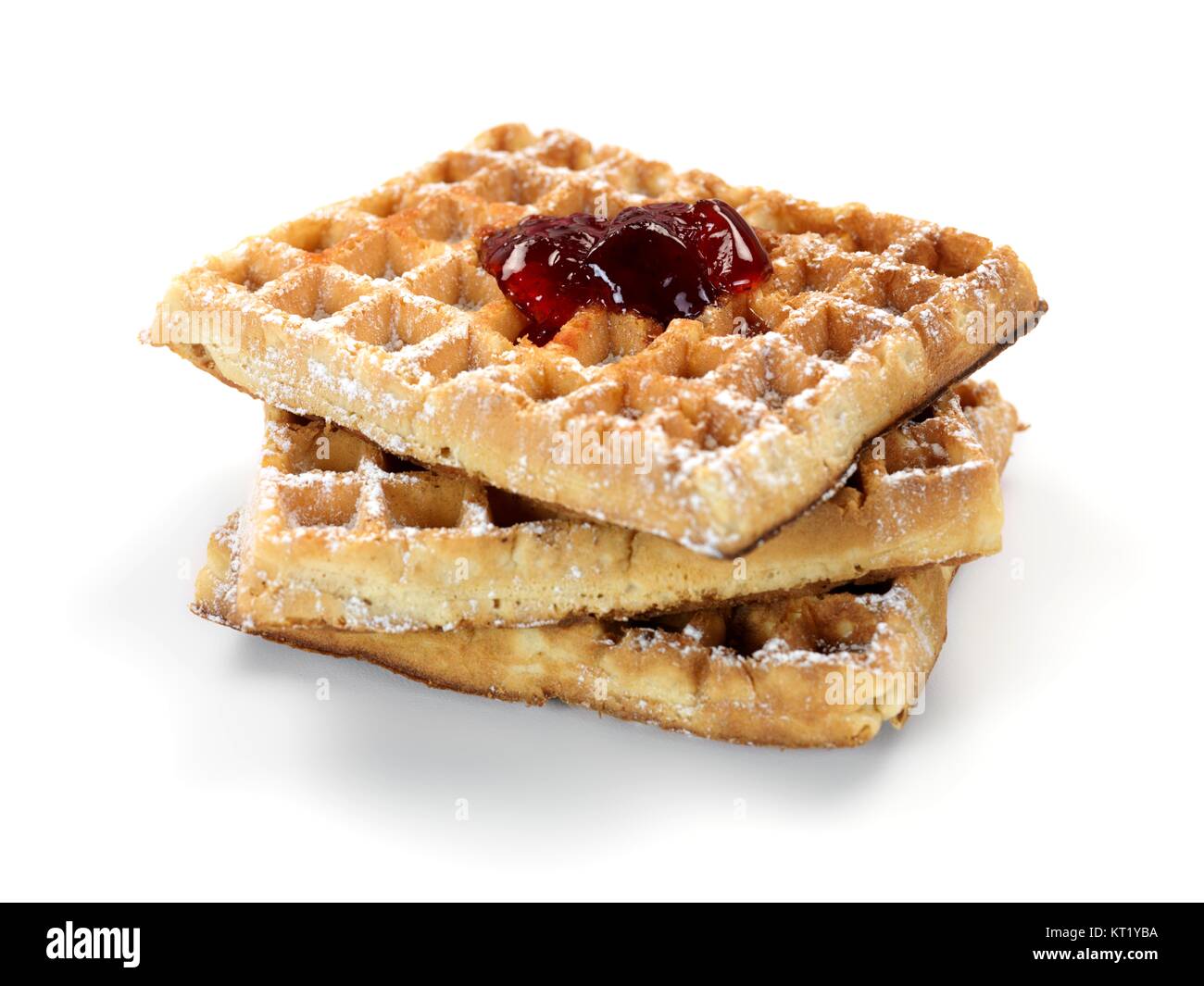 Breakfast waffles isolated against a white background Stock Photo - Alamy