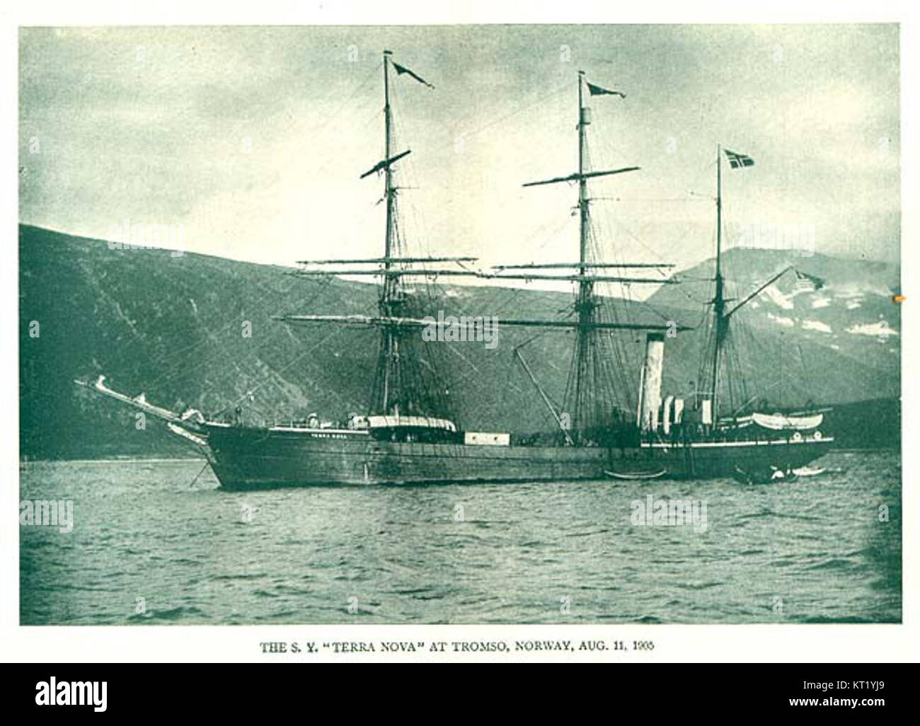 This image shows the 'Terra Nova' (registration SY3B), a historic ship ...