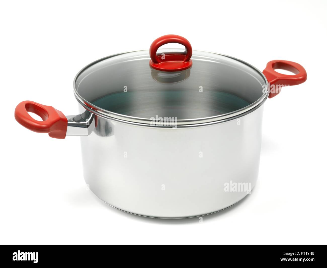A silver cooking pot isolated against a white background Stock Photo ...