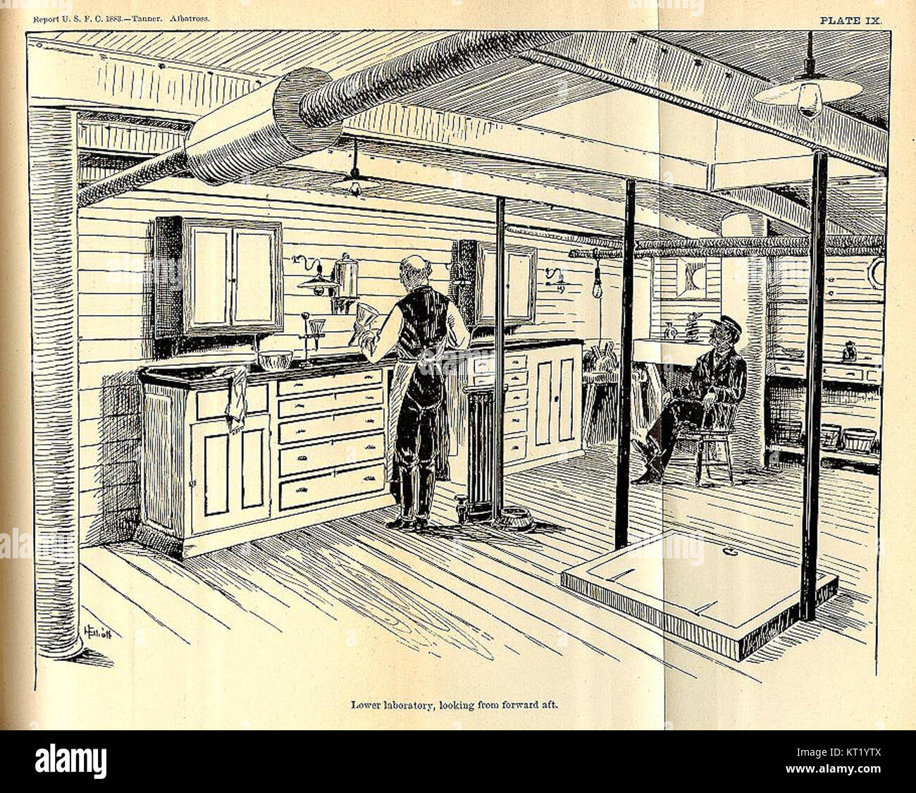 A photograph of the Lower Laboratory, taken from the forward aft ...