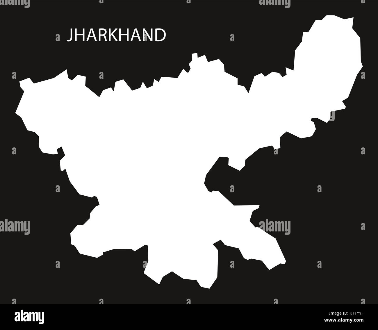Jharkhand India Map black inverted Stock Photo - Alamy